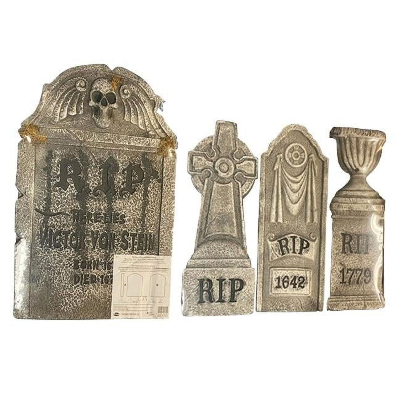 4-in-1 Halloween Foam RIP Graveyard Tombstones - Walmart.com