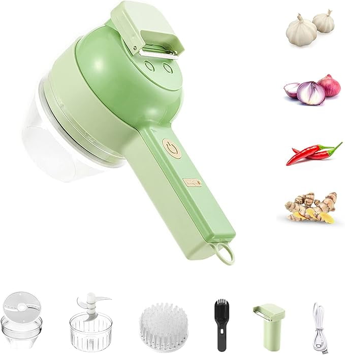 4 in 1 Handheld Electric Food Cutter Set, Kitchen Gods Wireless Food ...