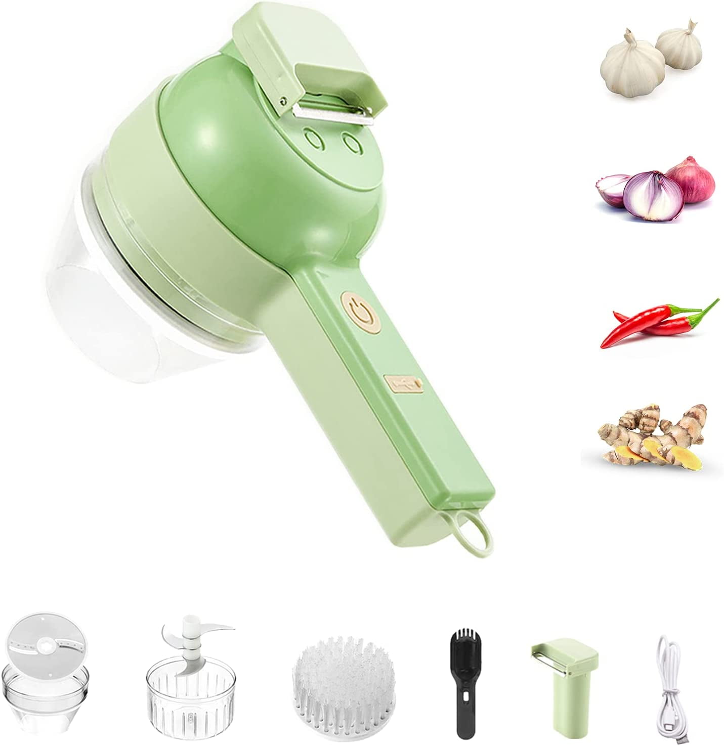 4 in 1 Handheld Electric Food Cutter Set, Kitchen Gods Wireless Food ...
