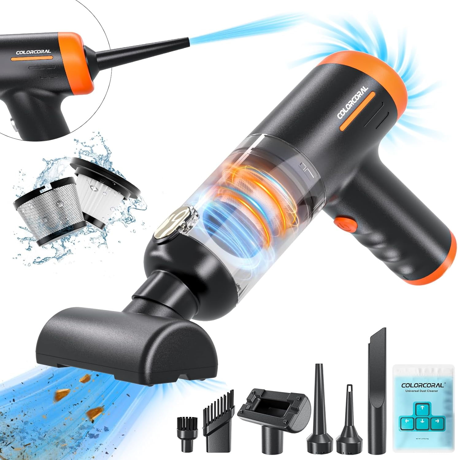 4-in-1 Handheld Vacuum Cordless Cleaner】The COLORCORAL handheld vacuum ...