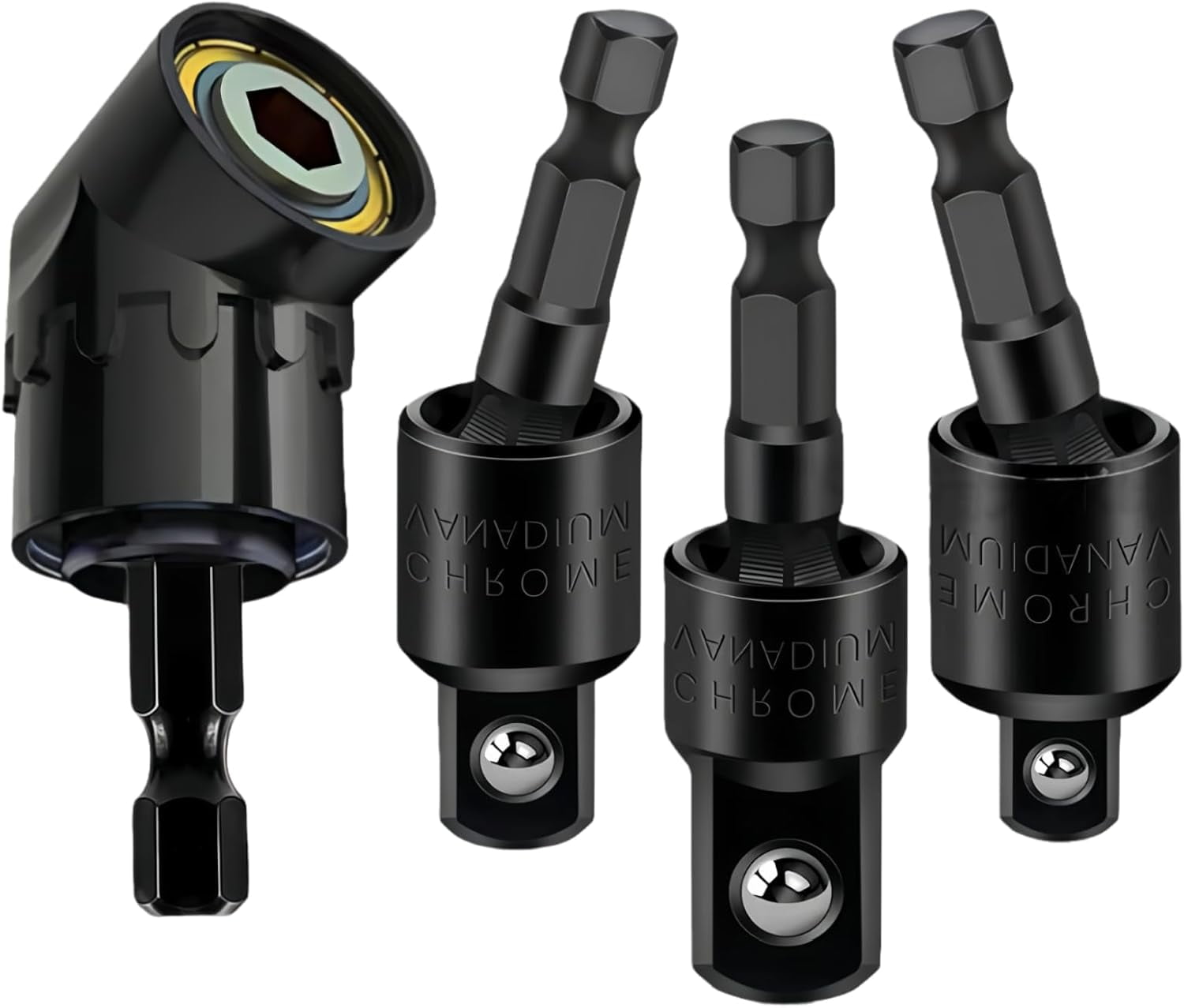 4-in-1 Impact Drill Bit Extension,Right Angle Drill Adaptor, Bit ...