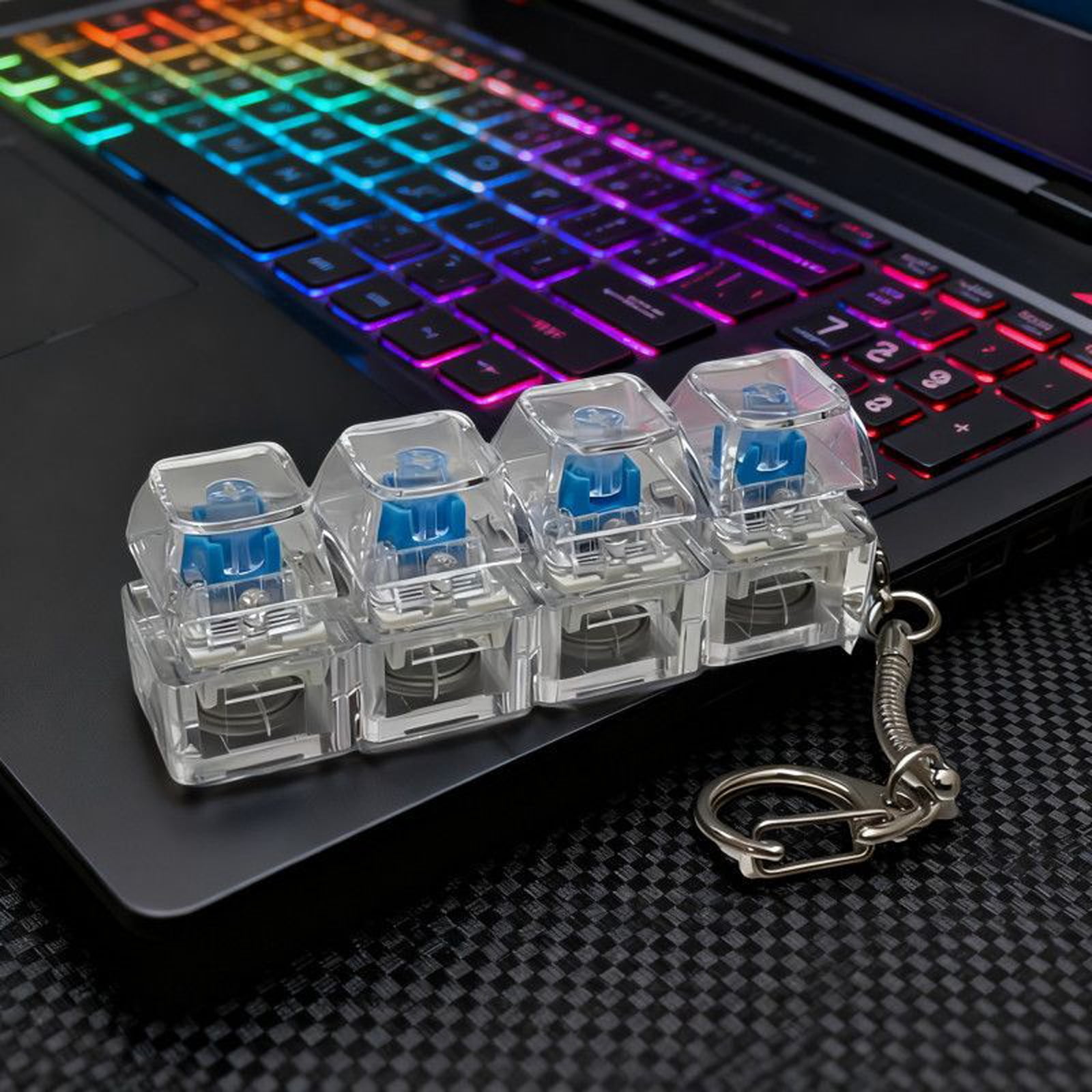 4-in-1 Keyboard Clear Fidget Clicker Toy Silent and Loud Keyboard ...