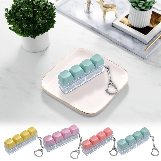 4-in-1 Keyboard Fidget Toy Keychain | Pressable Button Stress Reliever ...