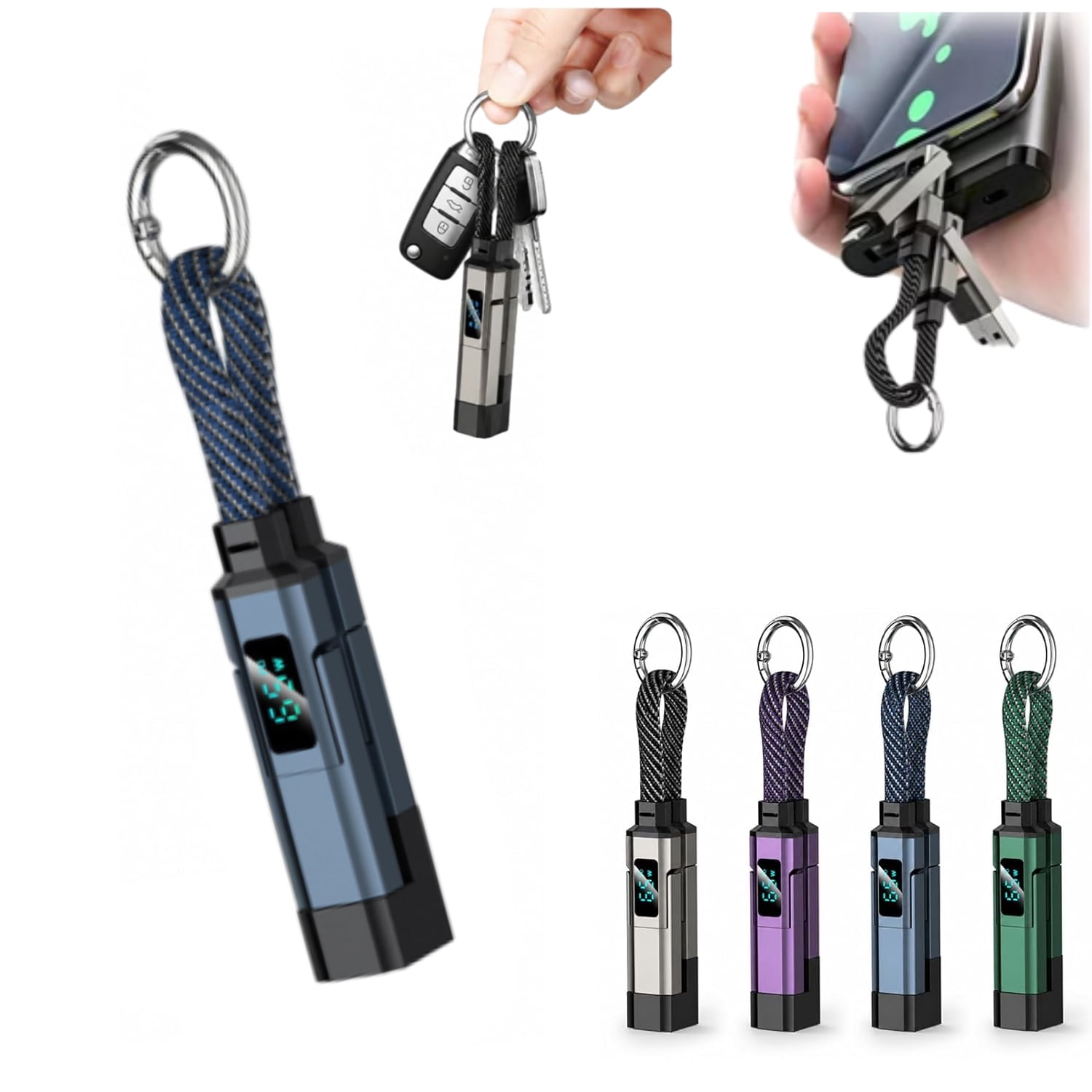 4-in-1 Keychain Charging Cable, Fast Charging Cable Keychain Charger ...