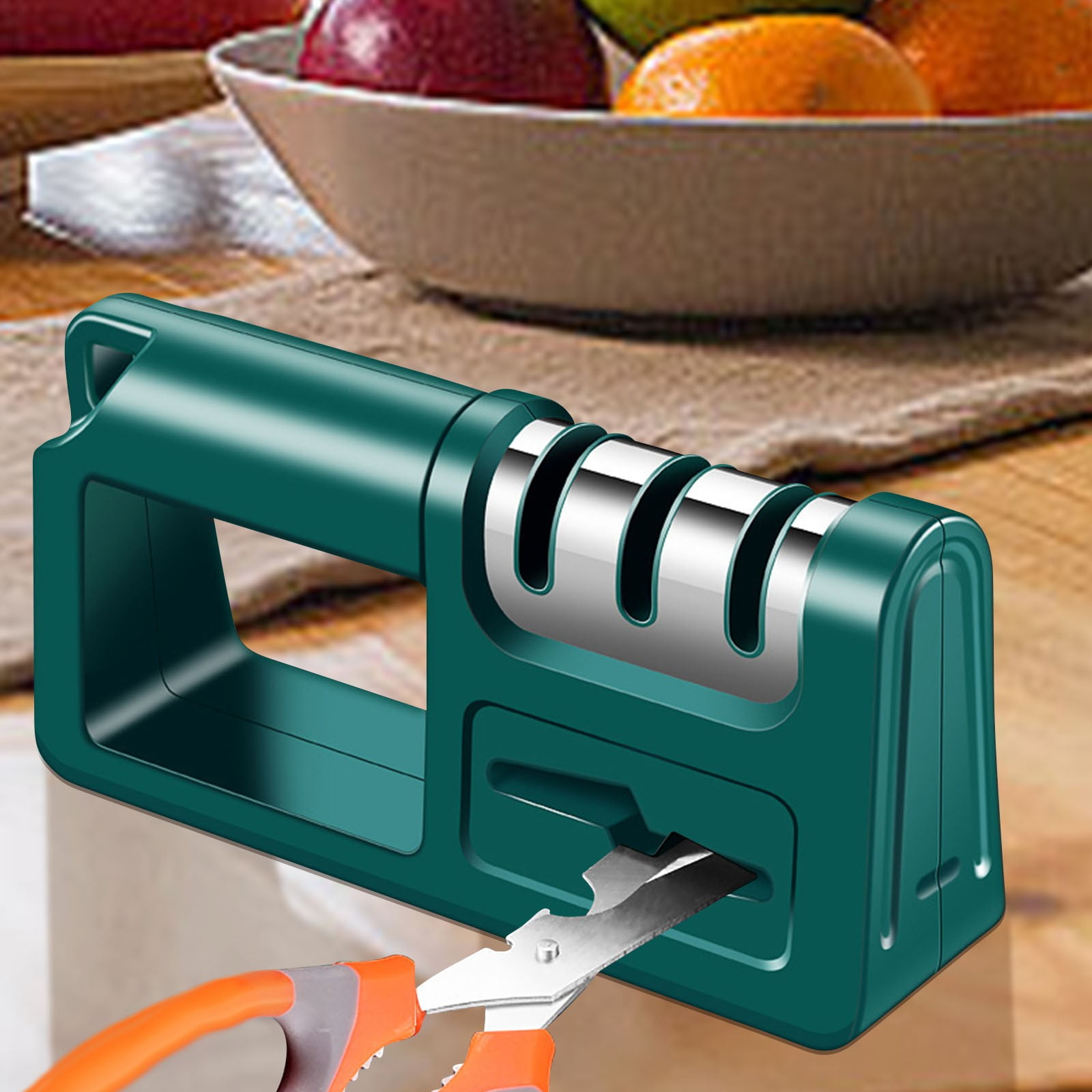4-in-1 Kitchen Knife Sharpener for Knives & Scissors, Handheld Multi ...