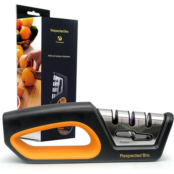 4-in-1 Knife and Scissors Sharpener, Premium Kitchen Knife Sharpener ...