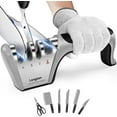 4-in-1 Knife Sharpener [4 Stage] with a Pair of Cut-Resistant Glove Original Premium Polish ...