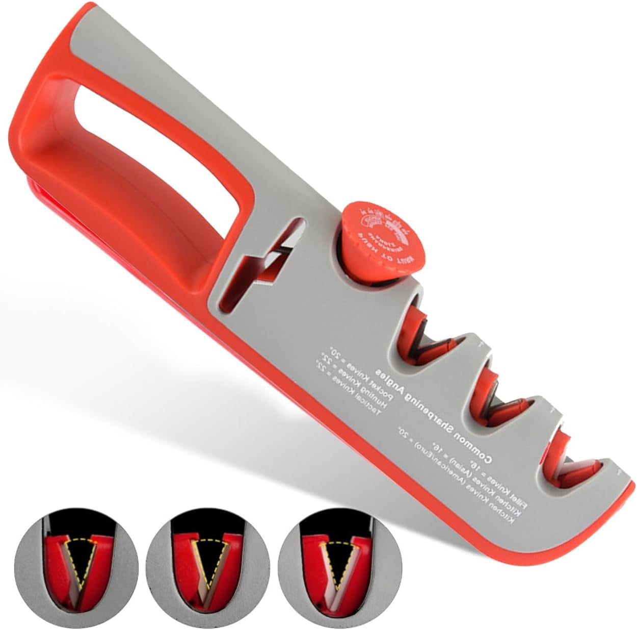 4-in-1 Knife Sharpener, 6 Adjustable Sharpening Angle Knife Sharpeners ...