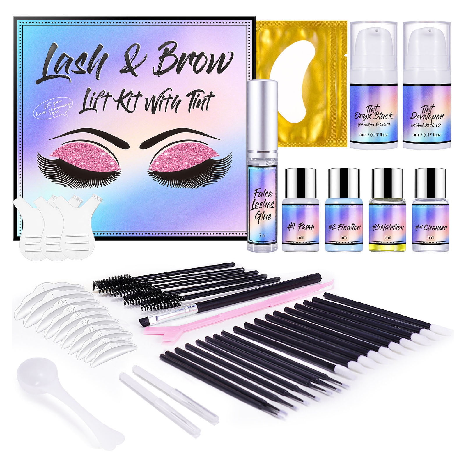 4 in 1 Lash Brow Perming Kit Long Lasting Skin Friendly EyeLash Curling ...