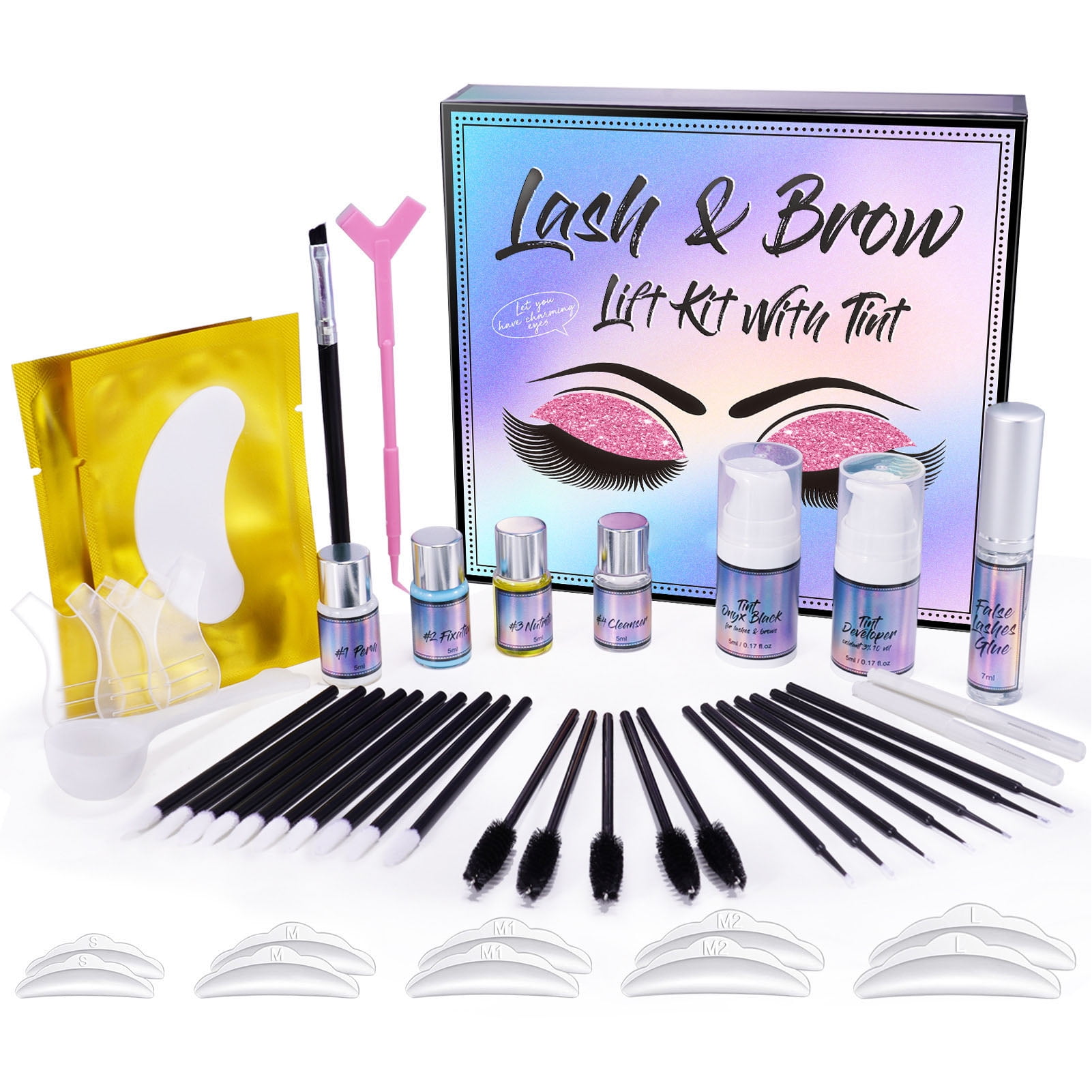 4 in 1 Lash Brow Perming Kit Long Lasting Skin Friendly EyeLash Curling ...