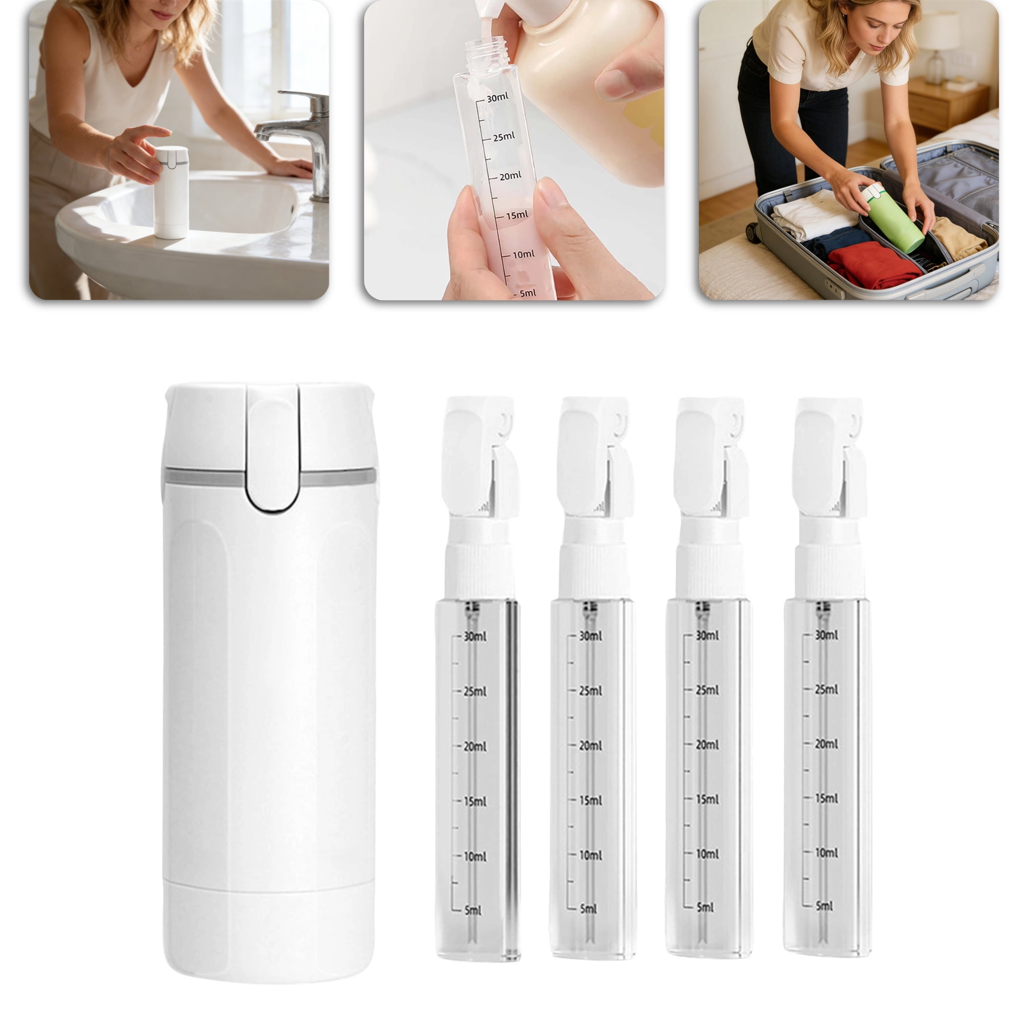 4 in 1 Leak Proof Travel Toiletry Dispenser – Refillable Containers ...