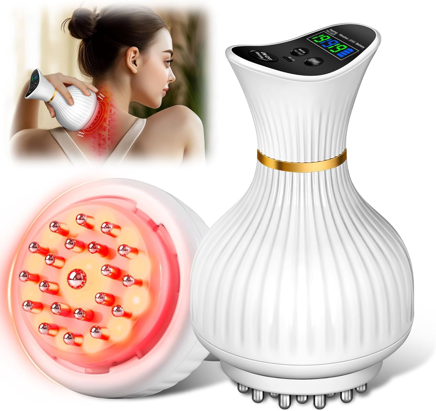 4-in-1 Leg Massager Cordless Handheld Leg Massager for Shoulder, Foot ...