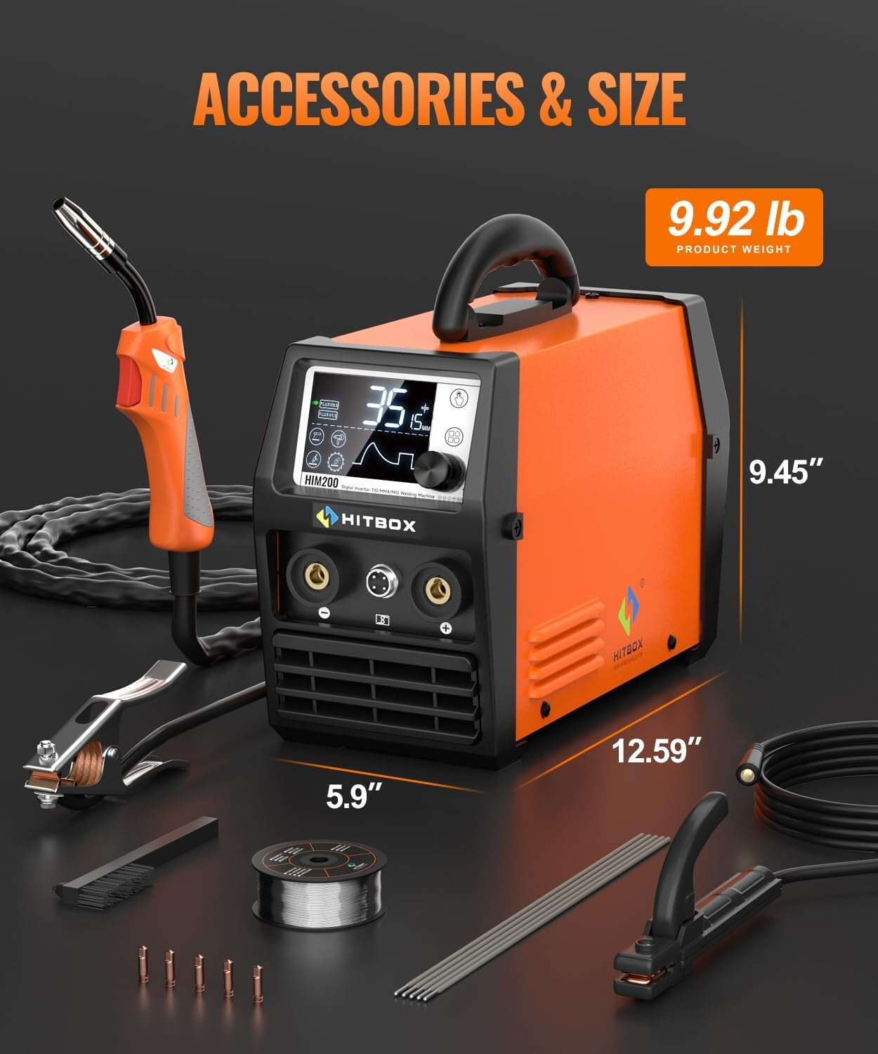 4 in 1 MIG Welder 110V 220V Inverter Gasless Lift TIG MMA Welding ...