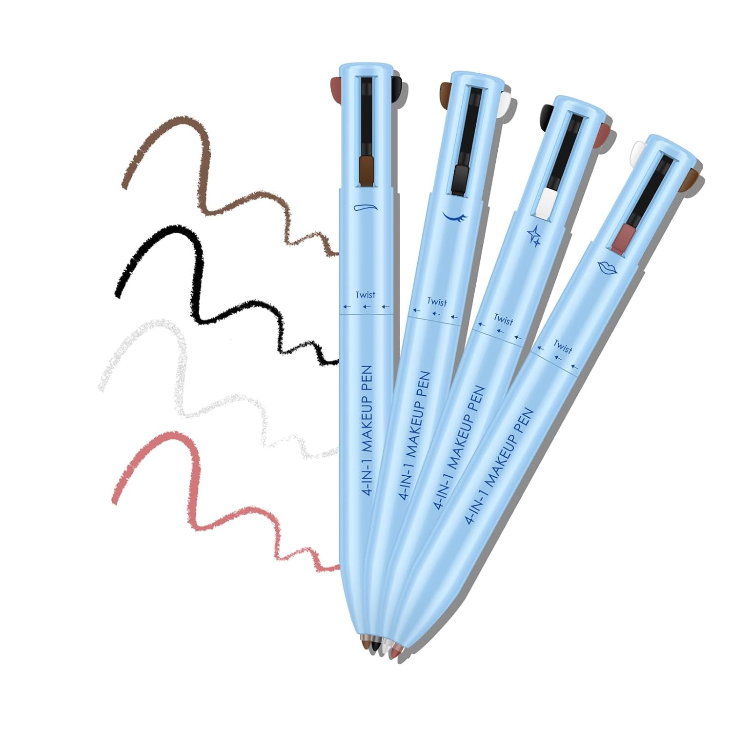 4 in 1 Makeup Pen, On-The-Go Travel 4-in-1 Makeup Pen, All in One Make ...