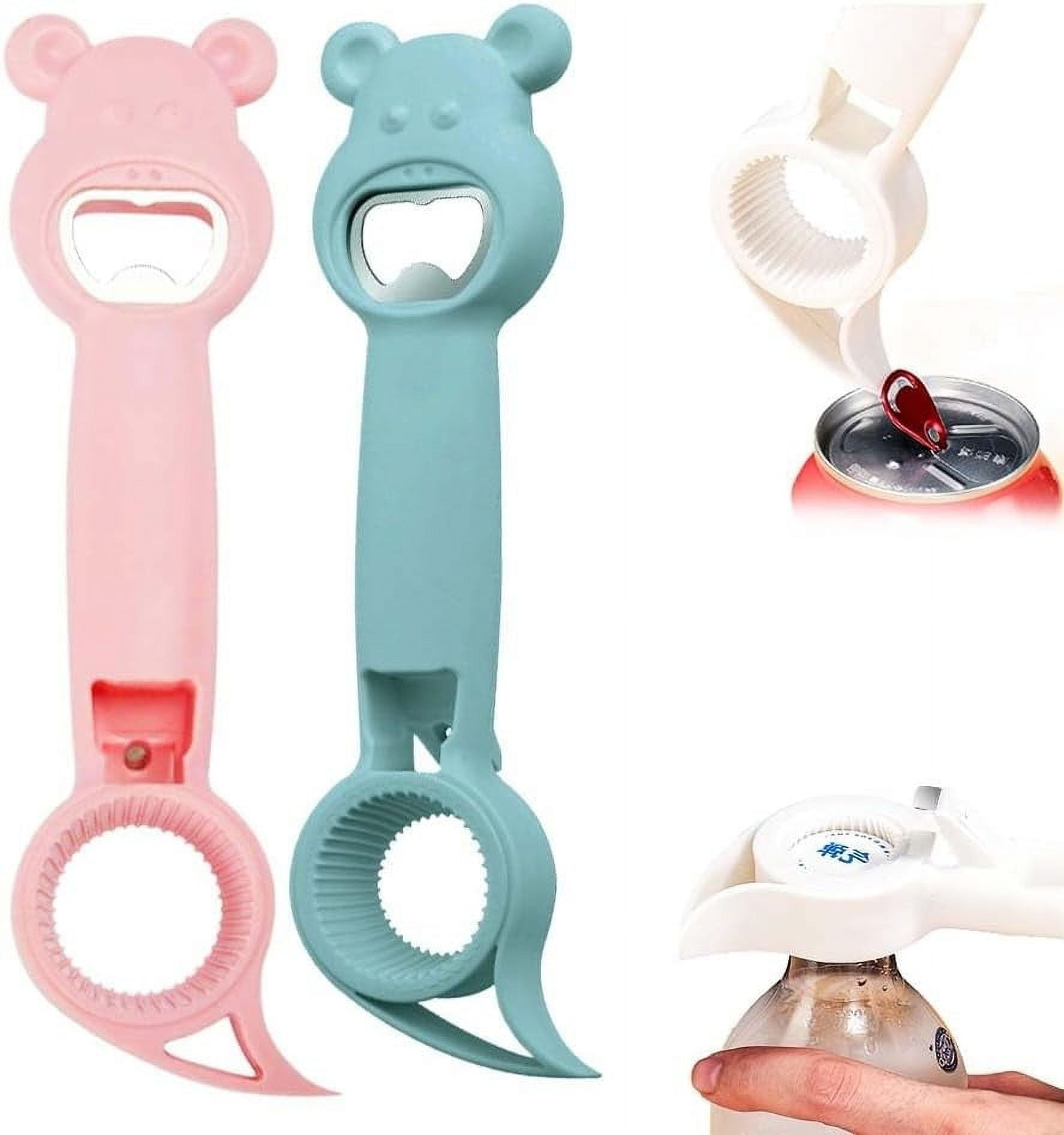 4-in-1 Manual Lid Remover 2 Pack Multifunctional Bottle Opener Bear ...