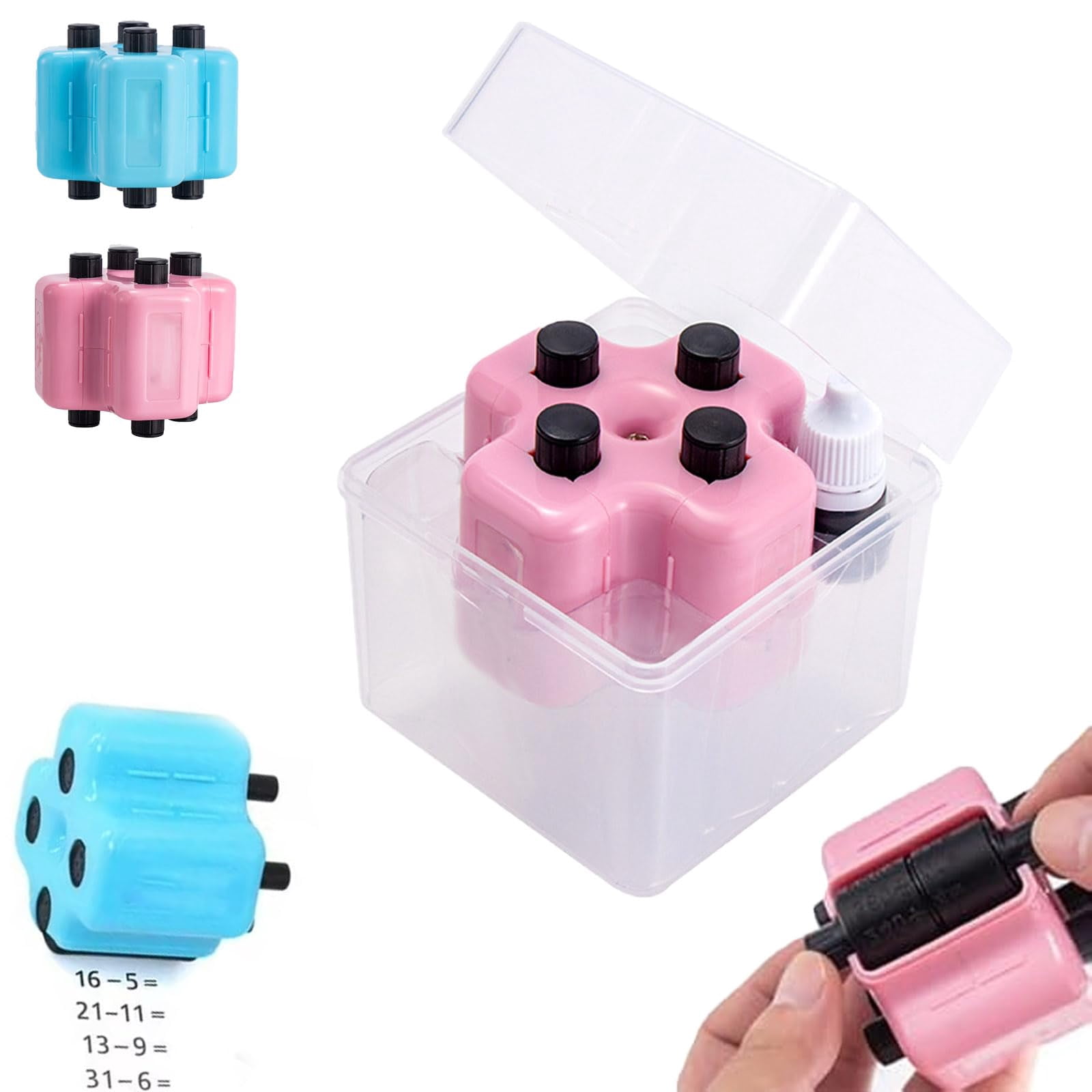 4-in-1 Math Practice Roller Stamp Set- Addition Subtraction ...
