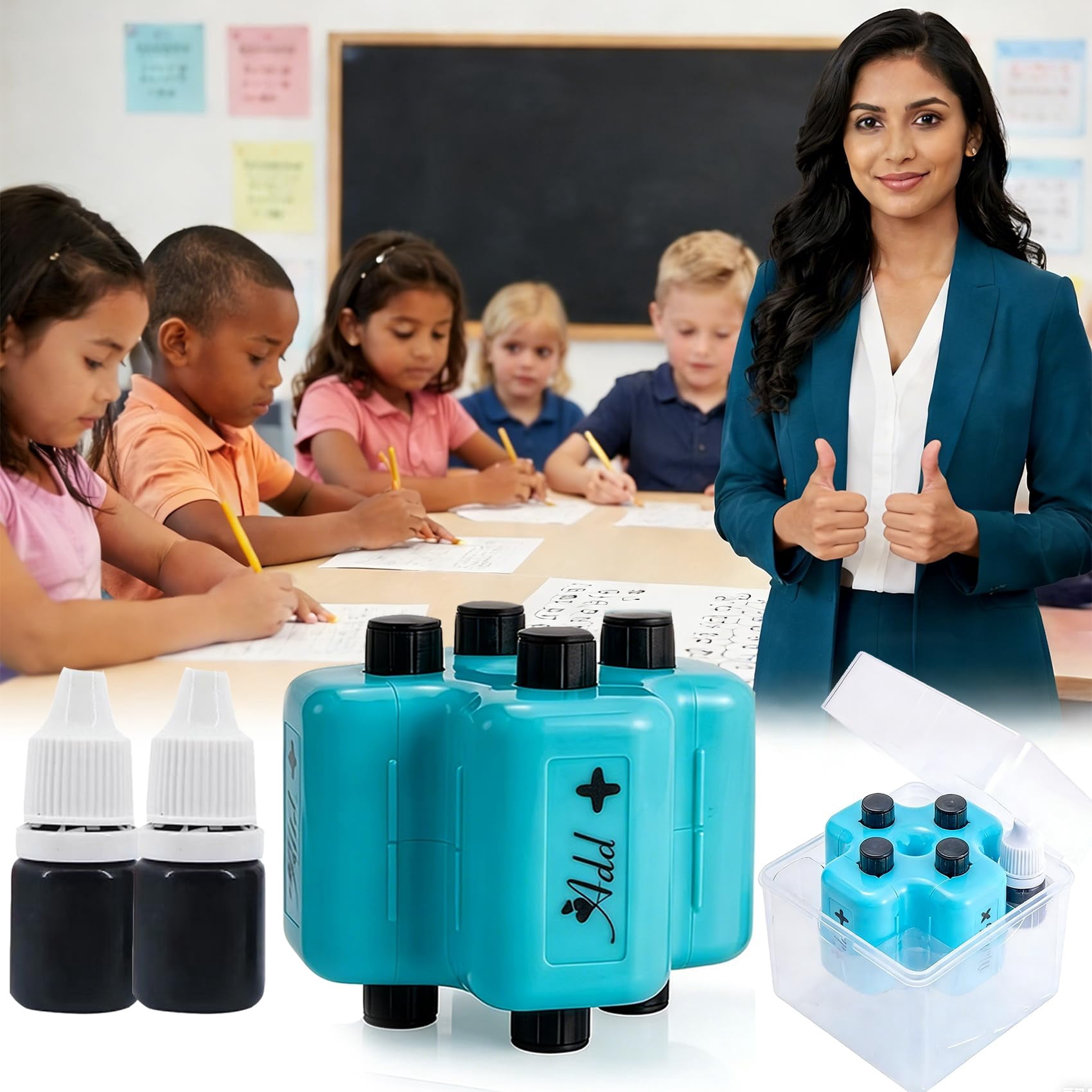 4-in-1 Math Roller Stamp - Randomized Addition Subtraction ...
