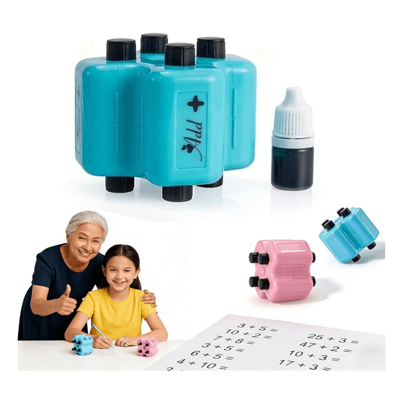 4-in-1 Math Roller Stamp Set, 2026 Upgraded Randomized Addition ...