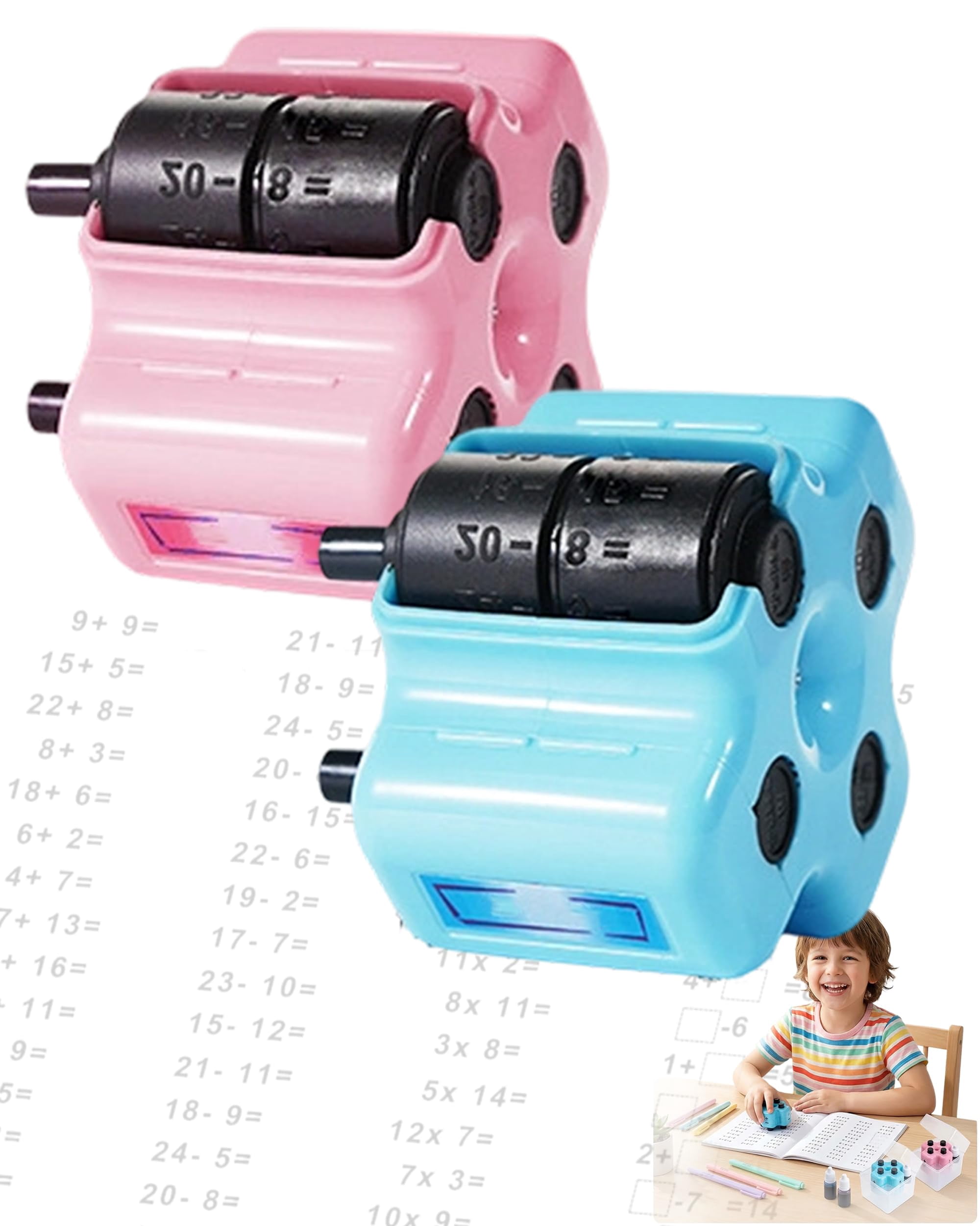 4 in 1 Math Stamp Roller with Addition, Subtraction, Multiplication and ...