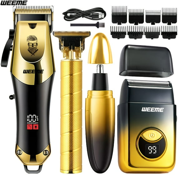 4-in-1 Men's Grooming Kit: Electric Hair Clipper, Nose Trimmer, Shaver ...