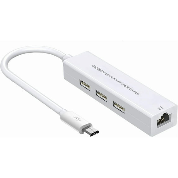 4-in-1 Micro USB OTG Adapter Hub with 3 USB Ports and 1 Ethernet ...