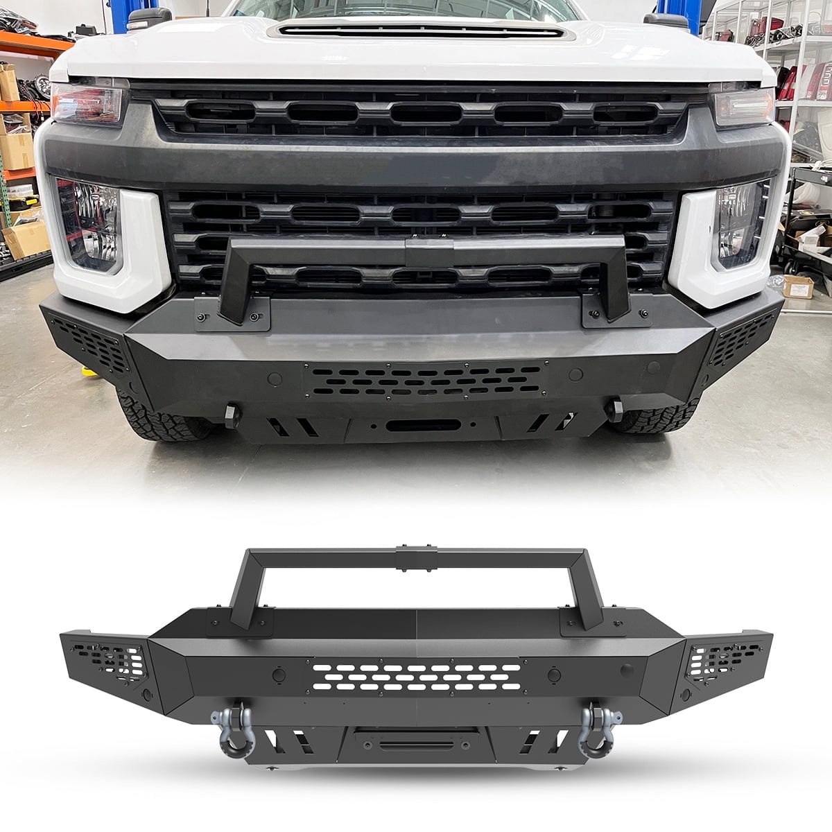 4 in 1 Modular Front Bumper+Side Wings+Bull Bar+Winch Plate For 2020 ...