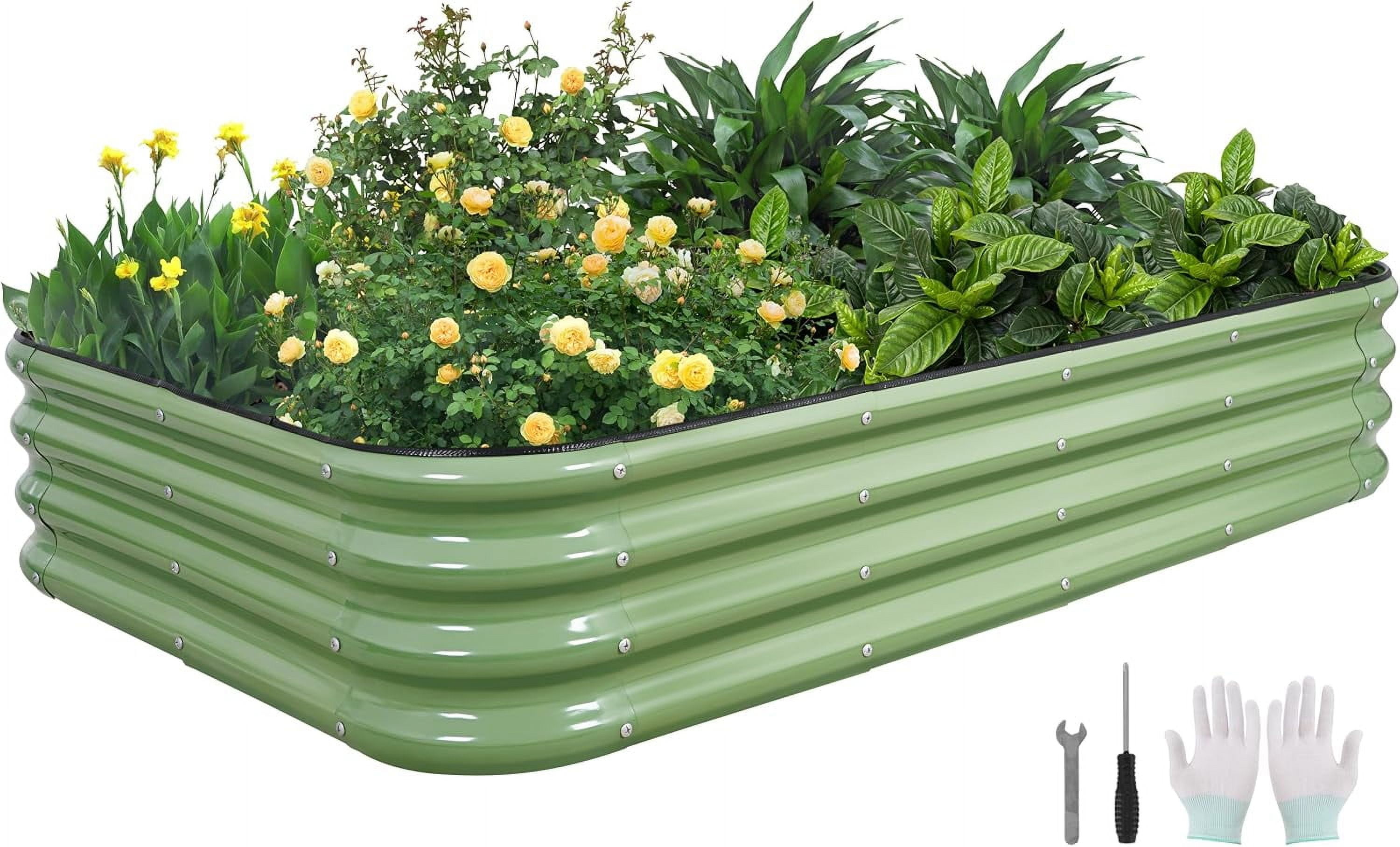 4-in-1 Modular Raised Garden Bed Kit - Adjustable Sizes (5x3x1ft ...