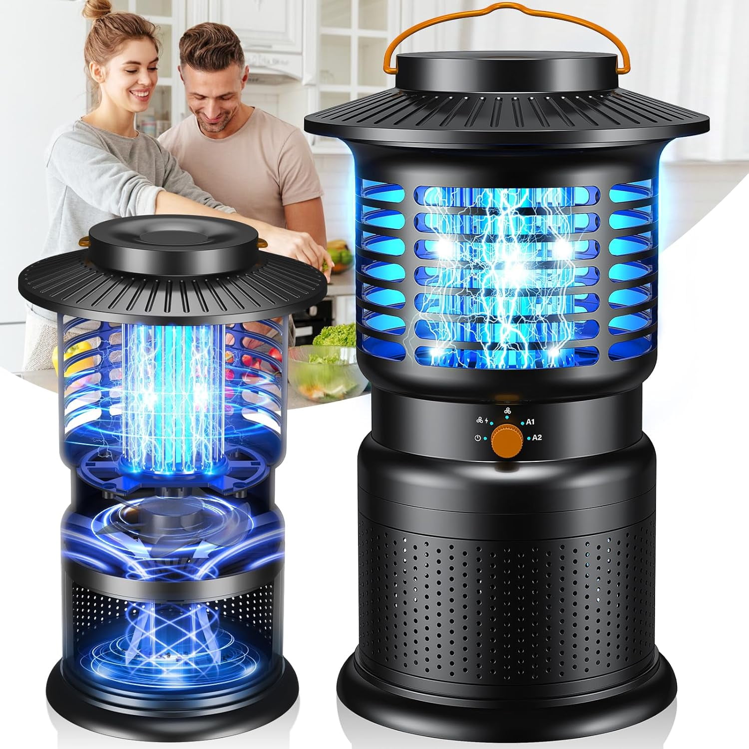 4-in-1 Mosquito Trap & Bug Zapper, Portable Rechargeable Fly Zappers ...