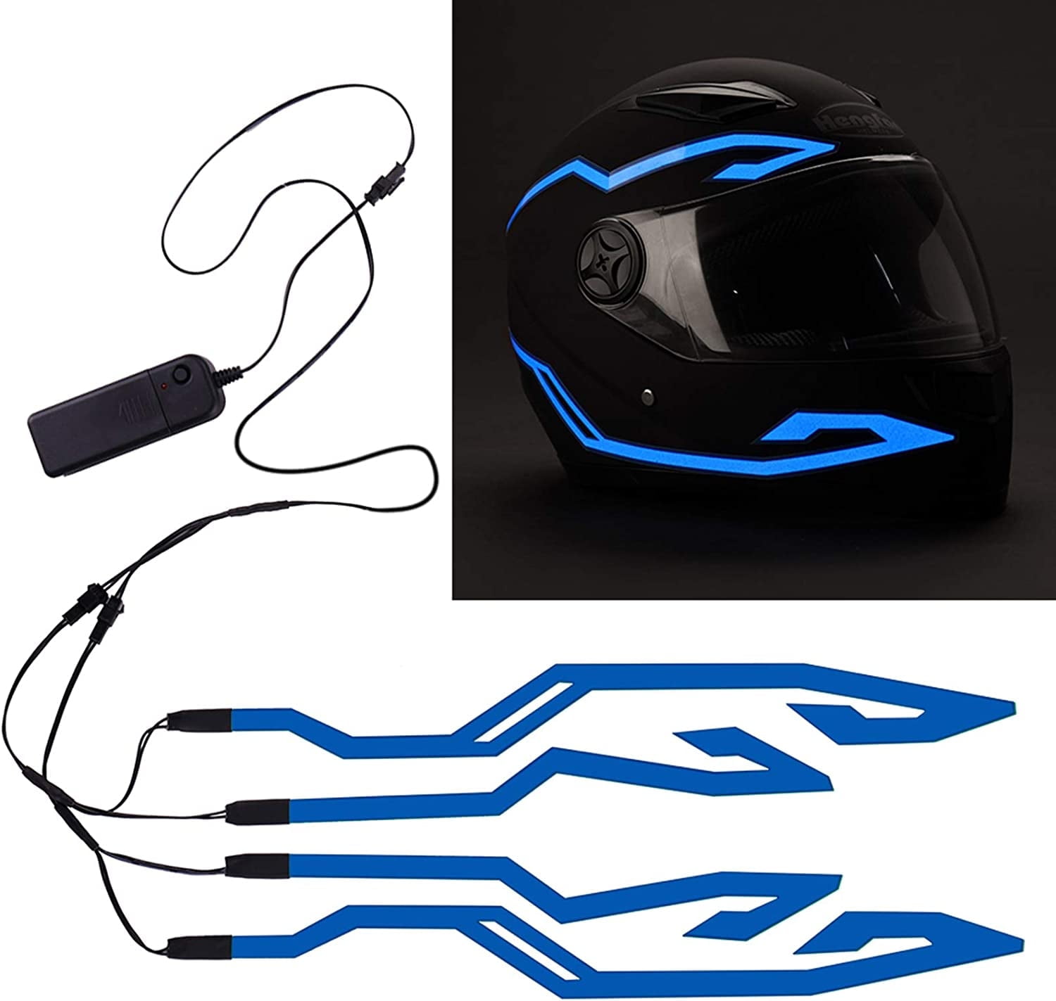 4 in 1 Motorcycle Helmet Light Night Riding Signal Helmet EL Light 3 ...