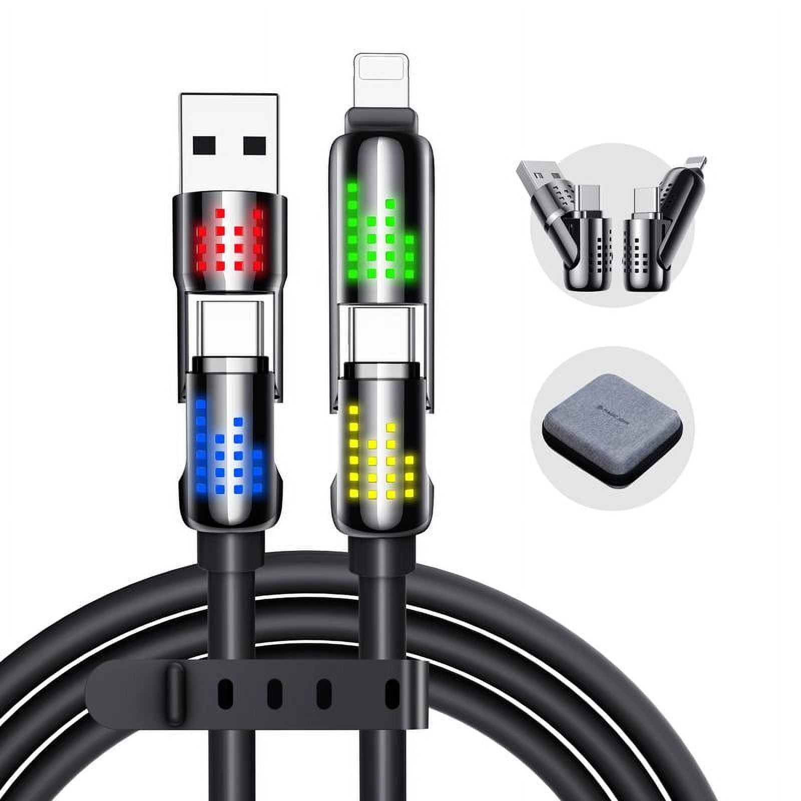 4 in 1 Multi Device Cable 240W High Speed Charging RGB Light - Walmart.com