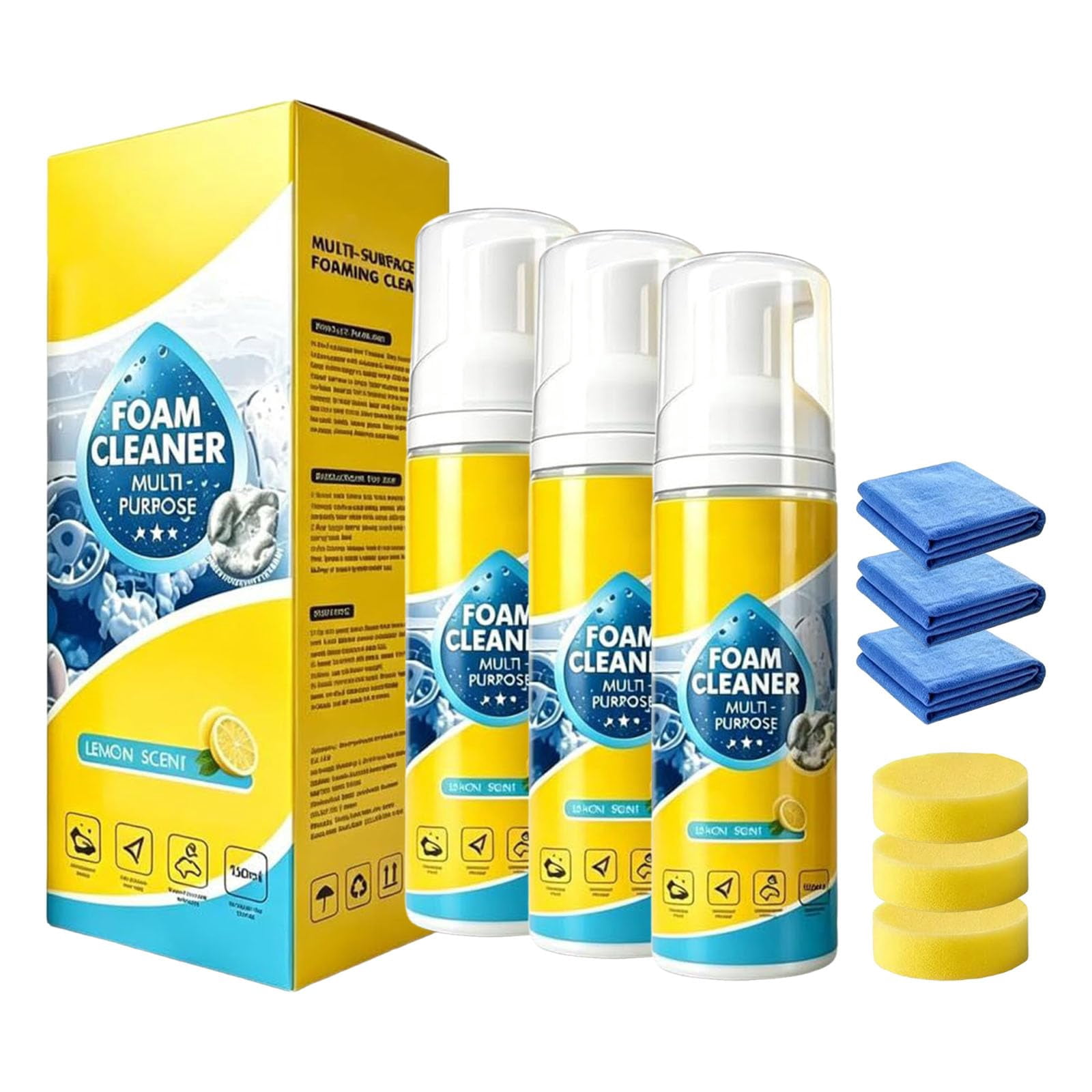 4-in-1 Multi-Enzyme Foam Cleaner, New Foam No-Rinse Cleaner for Car ...