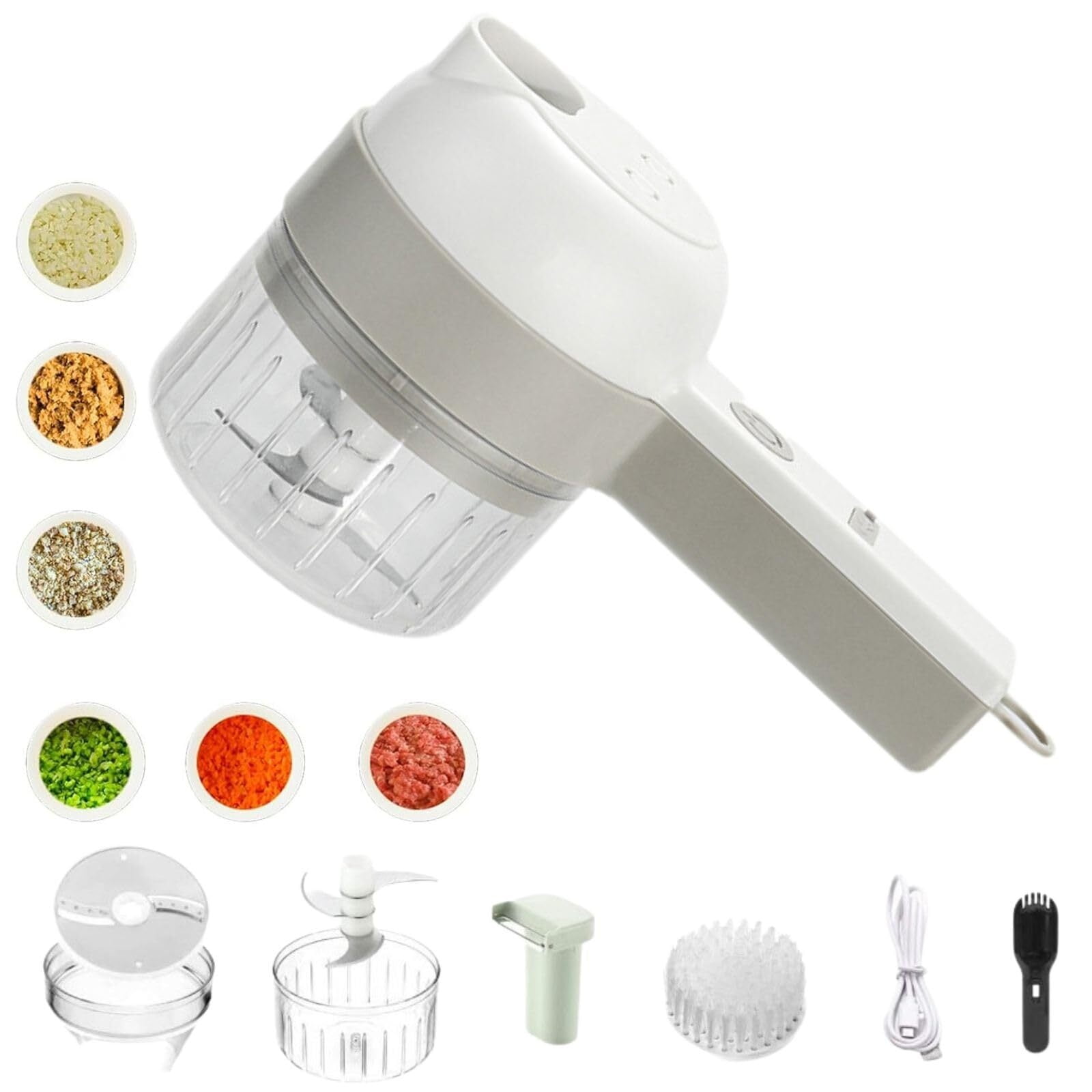 4 in 1 Multi-Functional Portable Electric Chopper Vegetable Cutter Set ...