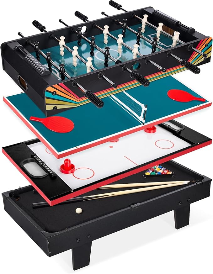 4-in-1 Multi Game Table, Childrens Combination Arcade Set for Home ...