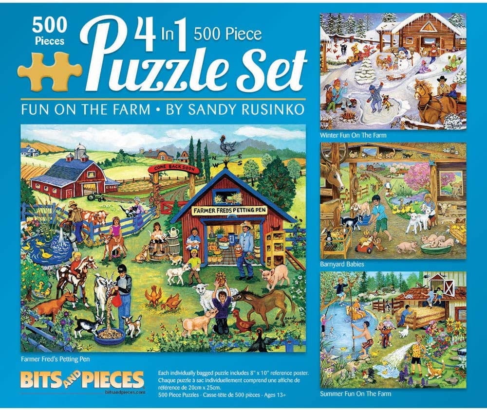 4-in-1 Multi-Pack - 500 Piece Jigsaw Puzzles for Adults – 500 pc Large ...