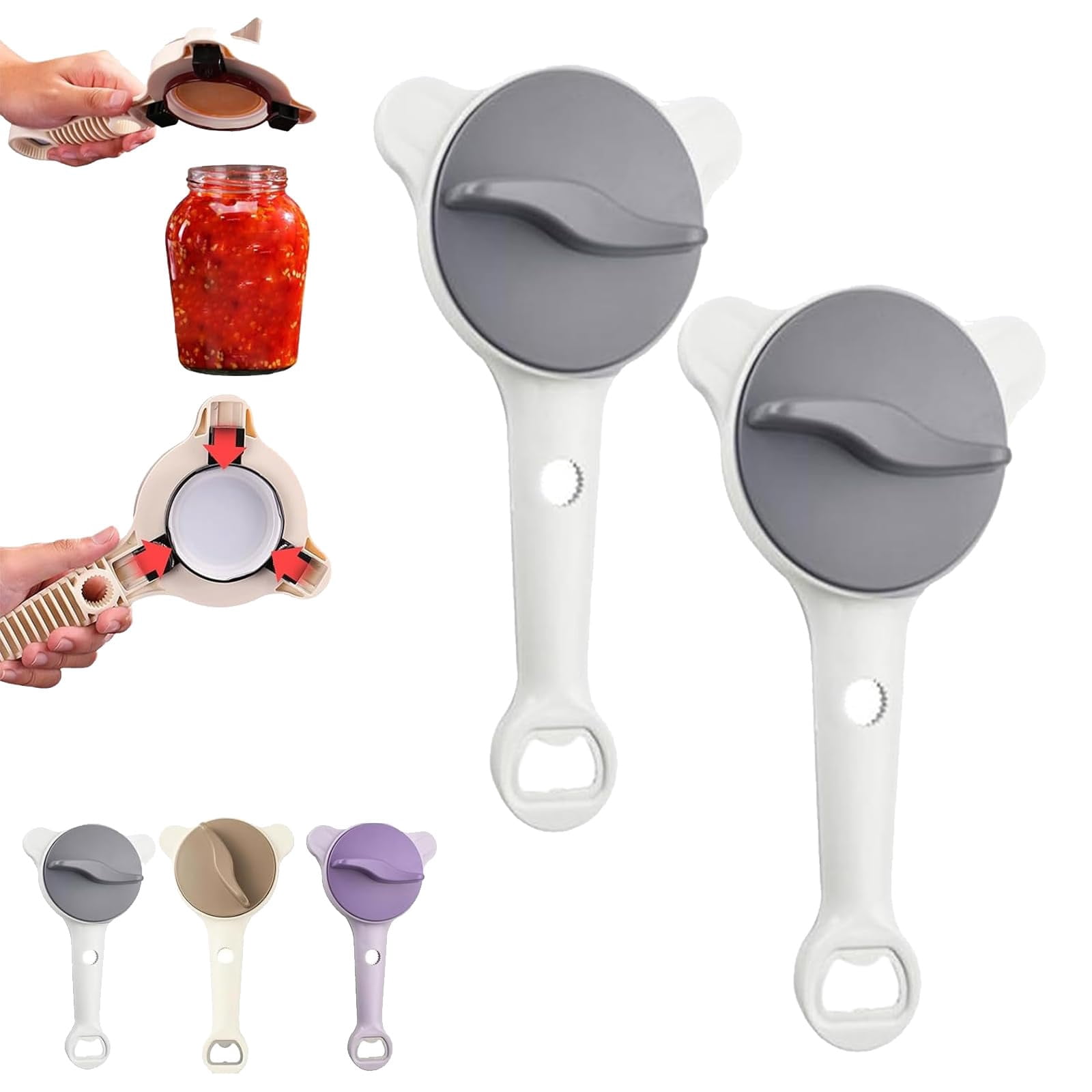 4-in-1 Multi-purpose Strain-Free Opener, Adjustable Stainless Steel ...