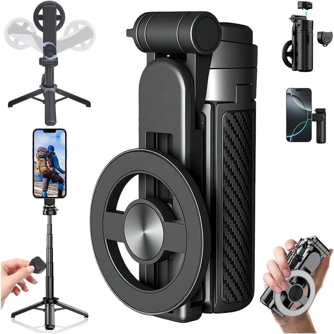 4-in-1 Multifunctional 360° Rotation Magnetic Selfie Stick, Portable ...