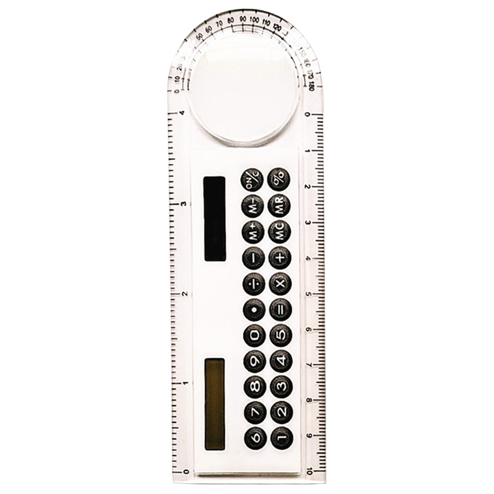 4-in-1 Multifunctional Calculator, Transparent Ruler With Magnifier ...