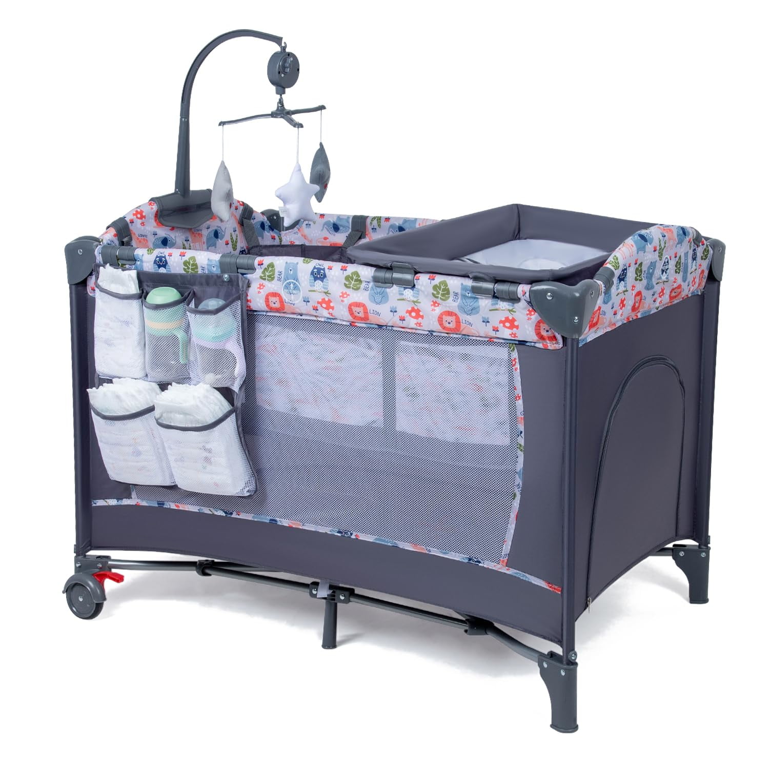 4-in-1 Pack and Play with Bassinet for Baby,Folding Crib,Travel Crib ...