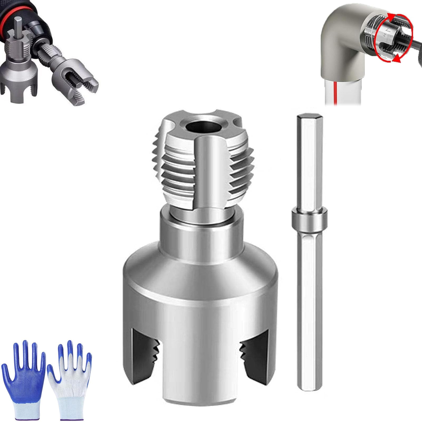 4-in-1 Pipe Tapping and Threading Tool for 1/2" & 3/4" PVC Pipes ...