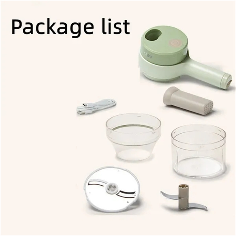 4 in 1 Portable Electric Vegetable Cutter Set Wireless Food Processor ...