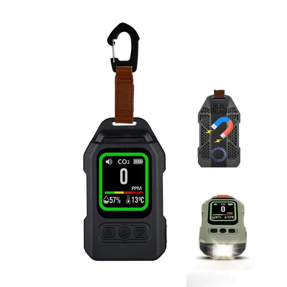 4-in-1 Portable Gas Detector, CO & CO₂ Concentration Alarm Monitor with ...