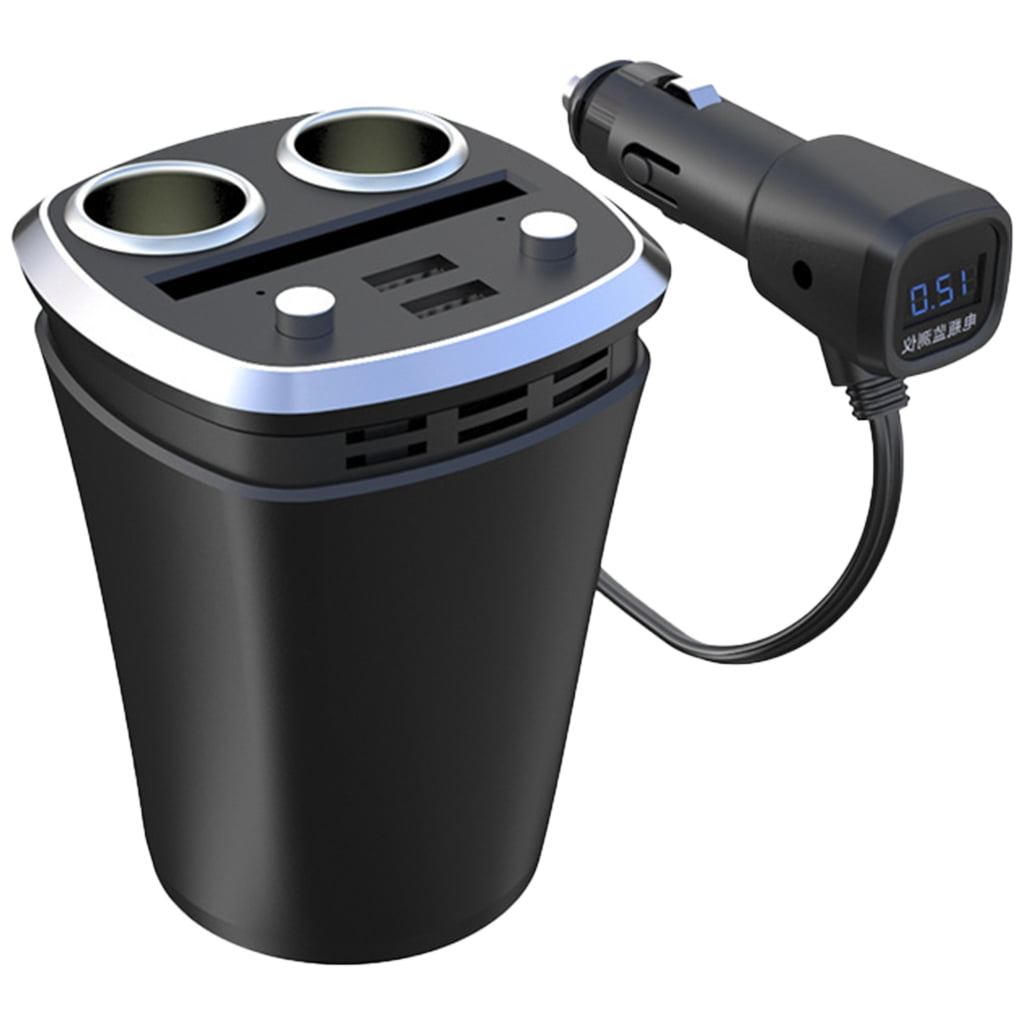 4 in 1 Power Outlet 120W with 2 USB Car Charging Adapter 2 Socket ...