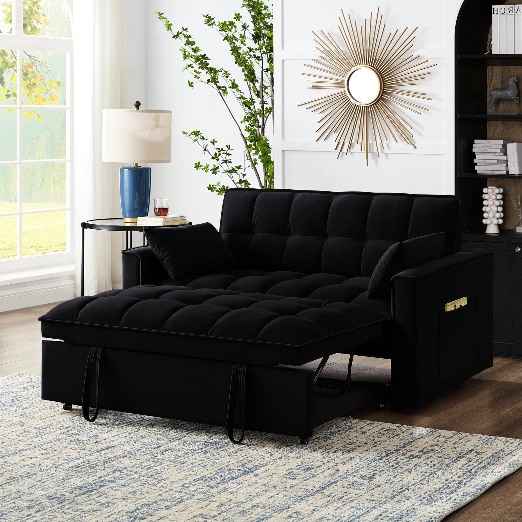 4-in-1 Pull-out Sofa Bed with Wheels - Effortless Transformation for ...