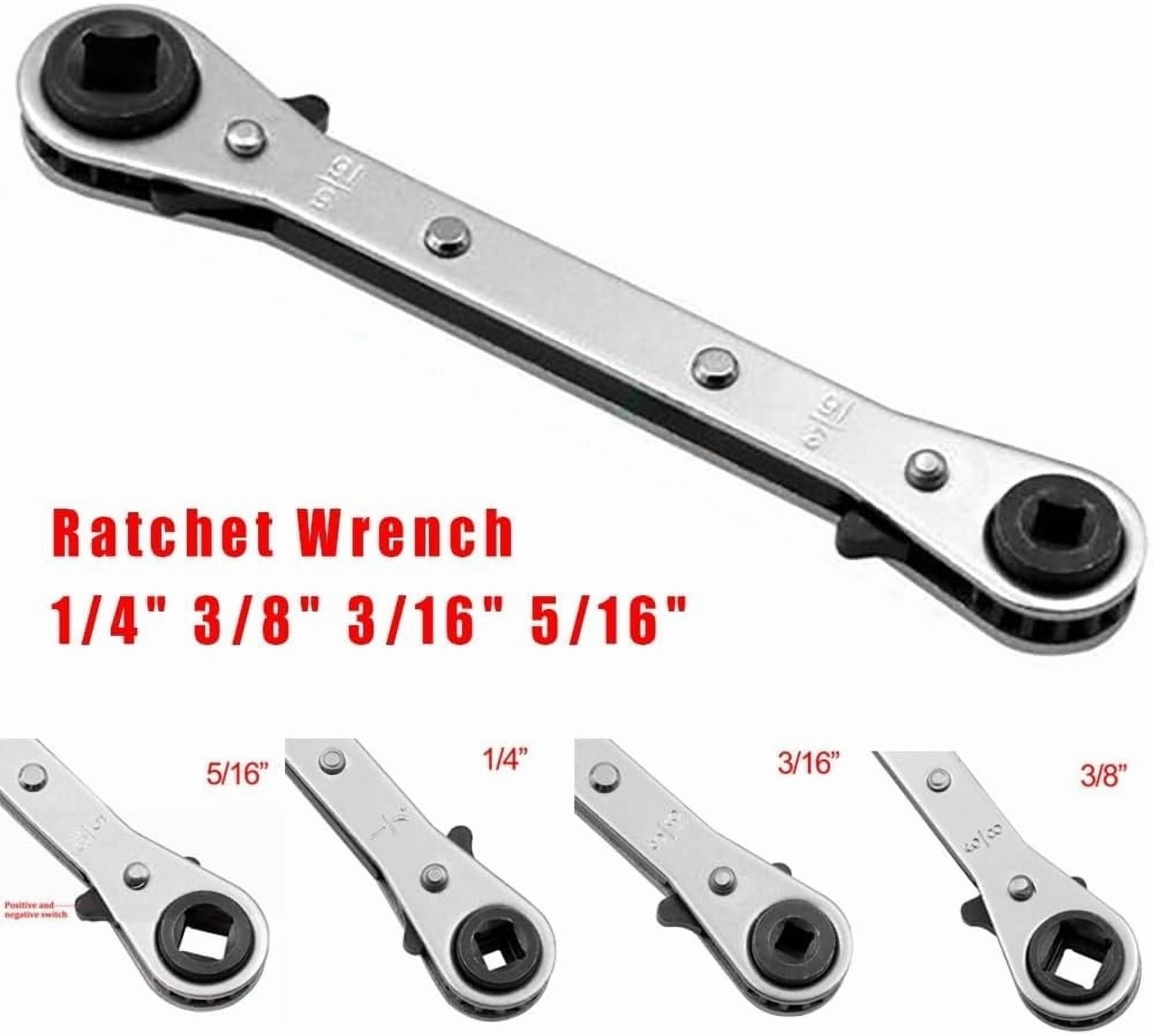 4-in-1 Ratchet Wrench Set Reversible Chrome Plated Multi Size Socket ...