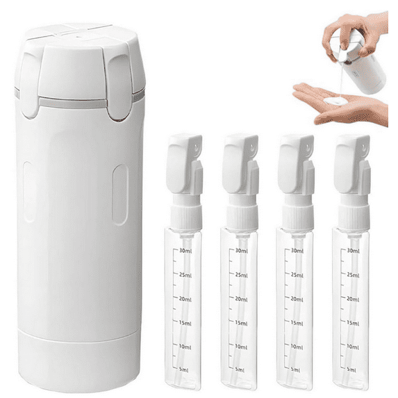 4 in 1 Refillable Travel Bottle Set – Squeezable Pump Design with Scale ...