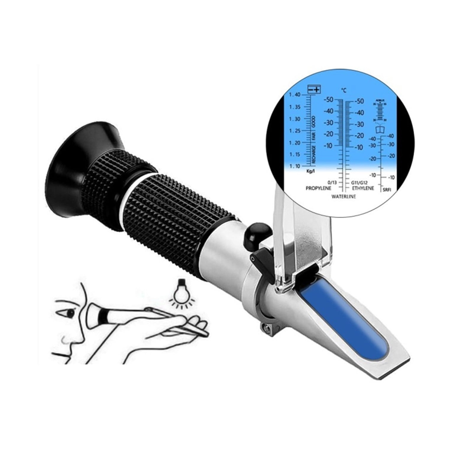 4 in 1 Refractometer Antifreeze Coolant Tester Engine Propylene ...