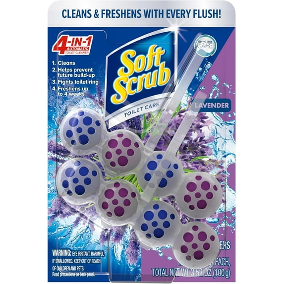 4-in-1 Rim Hanger Toilet Bowl Cleaner, Lavender, 2 Count - Walmart.com