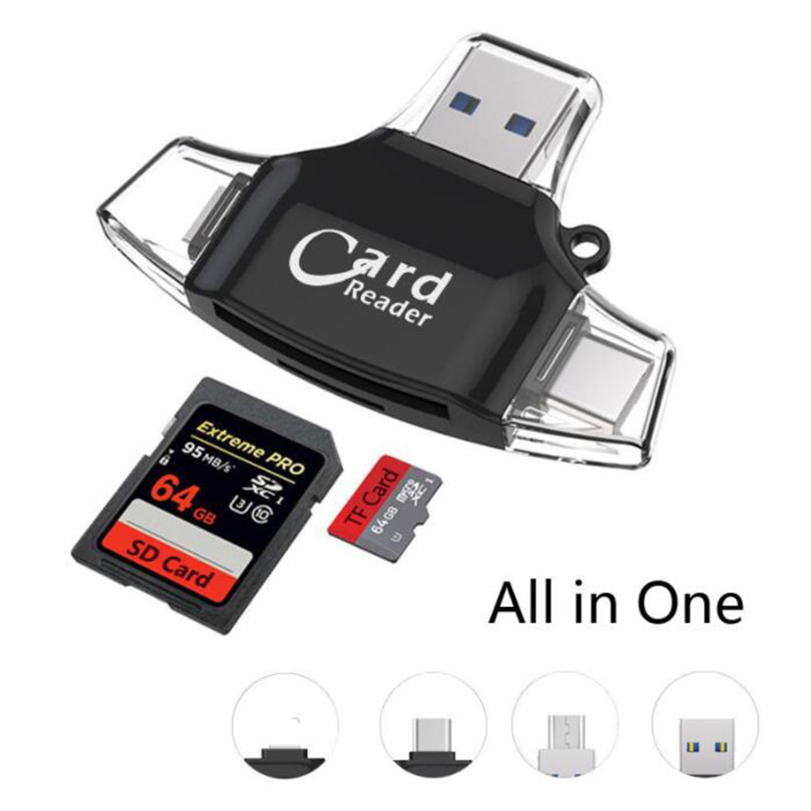 4-in-1 SD/TF Card Reader Micro SD USB 2.0 OTG Adapter For iPhone 13 Pro ...