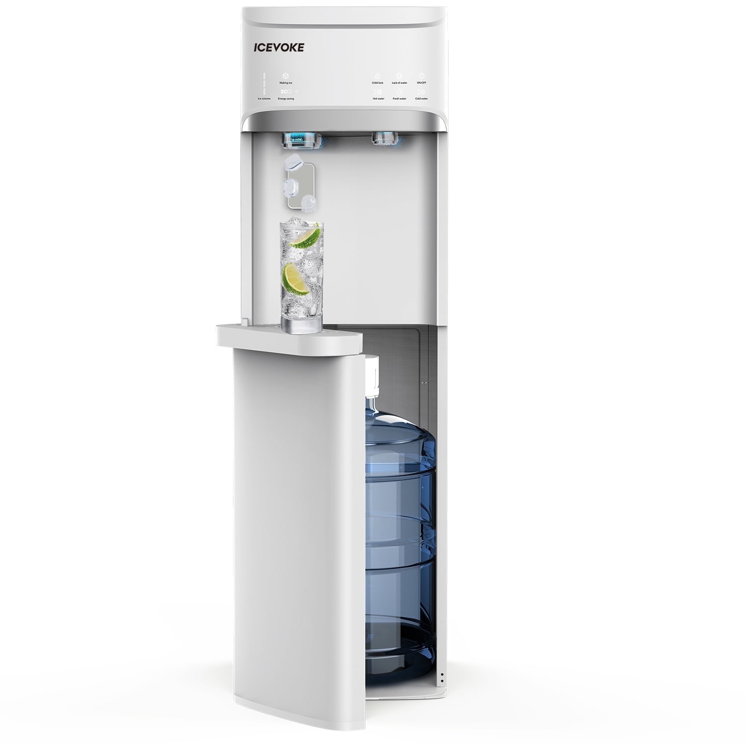 ICEVOKE 4-in-1 Self-Cleaning Bottom Loading Water Dispenser with Ice ...