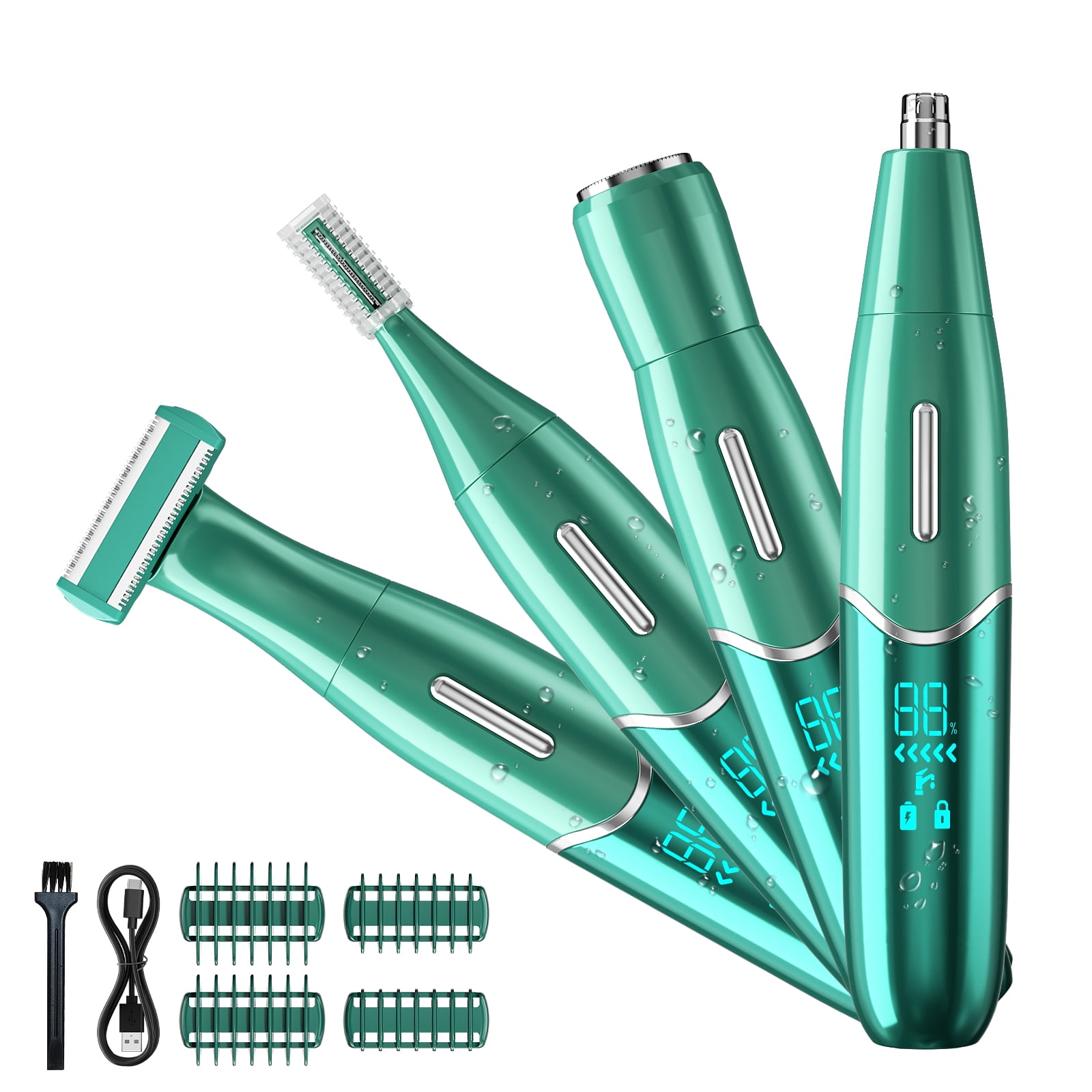 4 in 1 Shaver with LCD Display, Green - Walmart.com